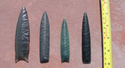 Lance Blades Obsidian and green jasper | Greg Nunn Flintworks
